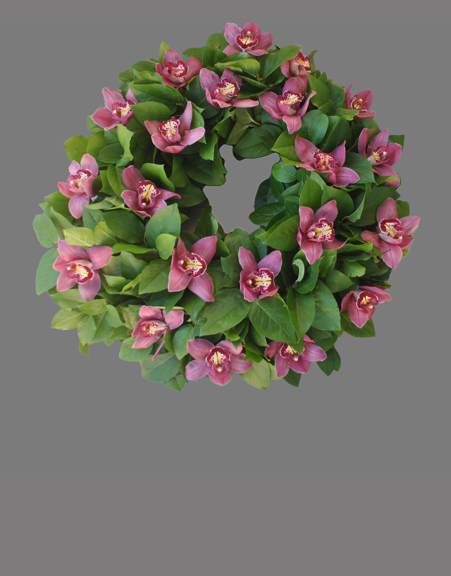 Jerbe funerare din flori proaspete si crengi de brad